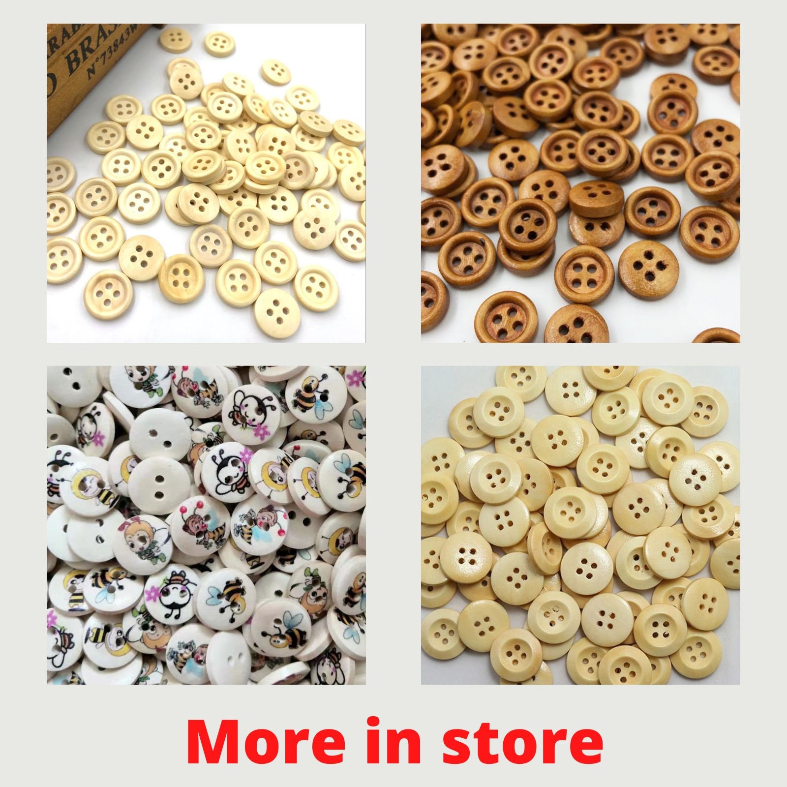 Wooden Buttons Handmade With Love 15/20/25mm Crafts Diy - Etsy