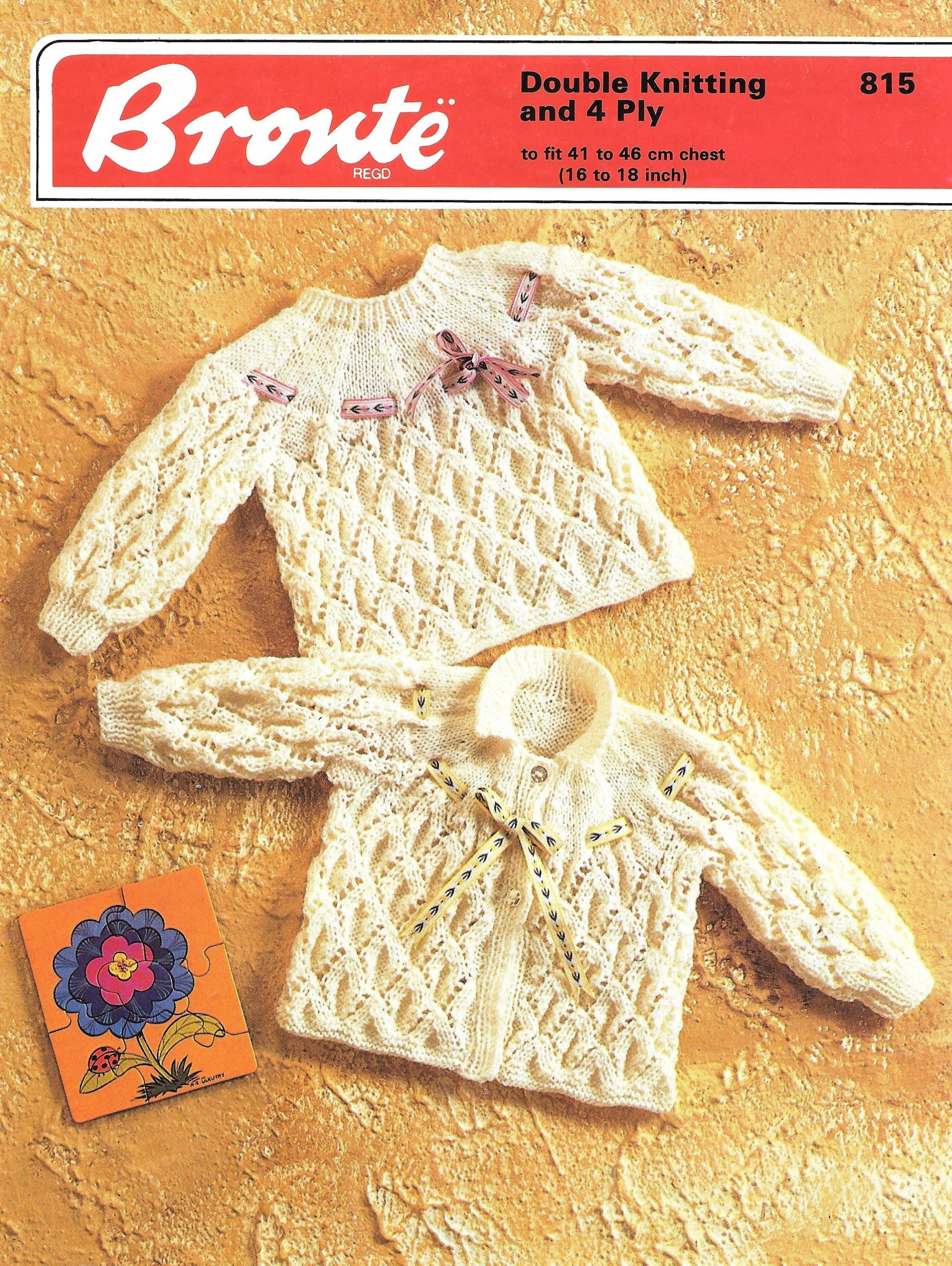 Children's Jumper Knitting Pattern: Easy Vintage Style, Chest 41-46cm ...
