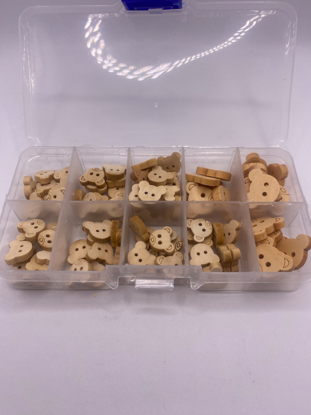 100pcs Box Set Teddy Bear Wooden Buttons Mixed 13mm and 18mm Knitting ...