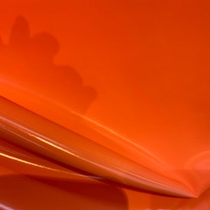 Shiny 4 Way Stretch Neon Orange Latex With Thick Spandex Fabric Sold by ...