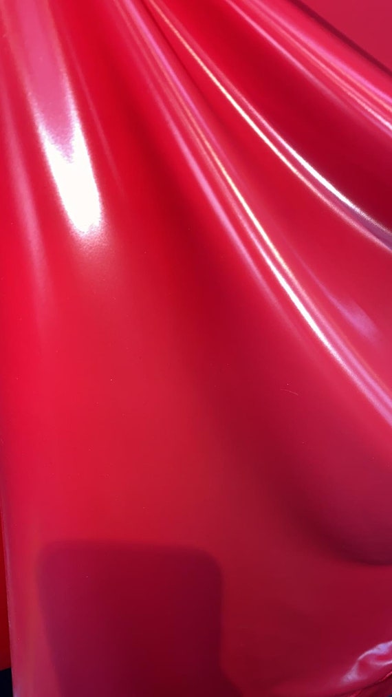 Shiny 4 way stretch Red Latex with thick Spandex Fabric sold | Etsy