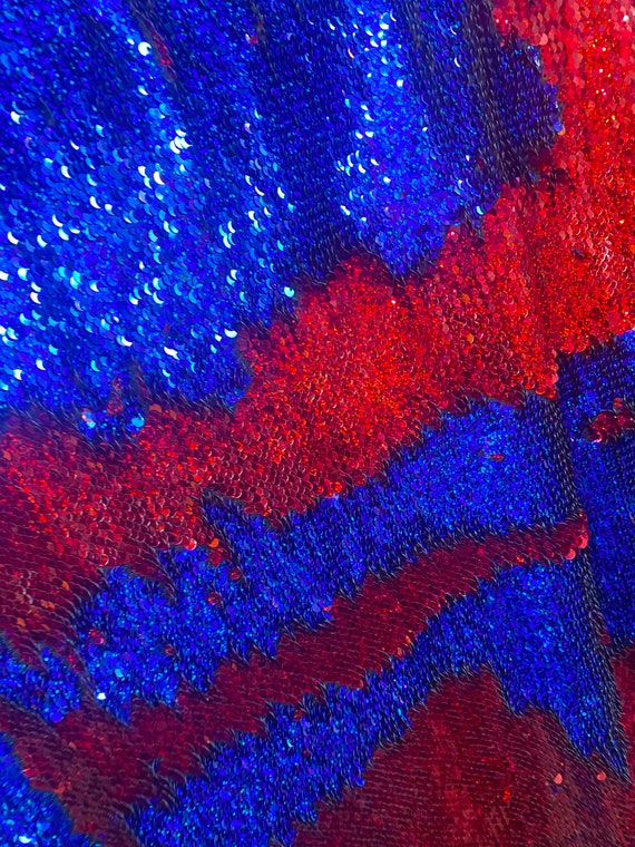 Mermaid 2 way stretch red /R Blue Multi Colored Sequin | Etsy