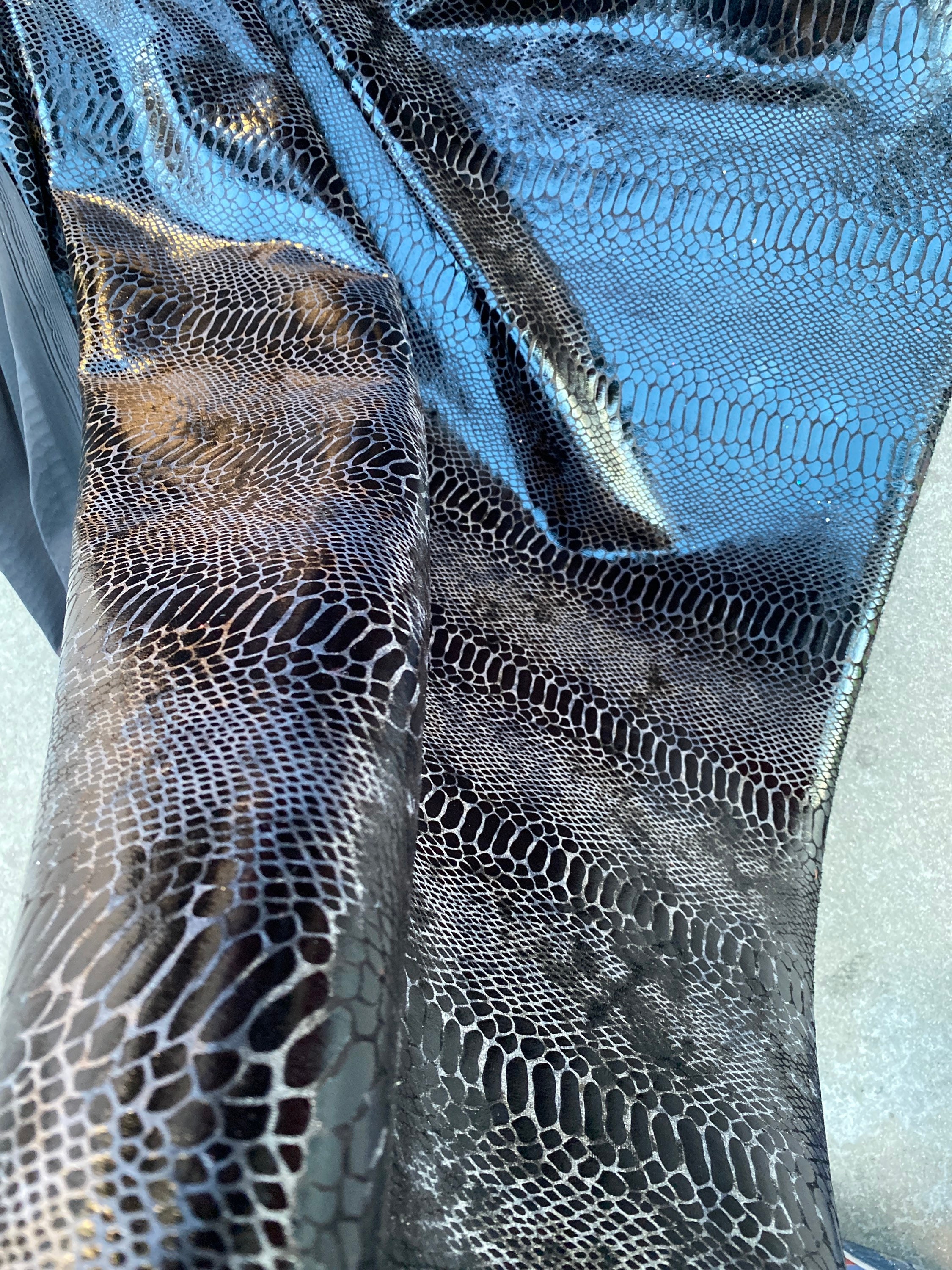 Snake Design Black Velvet 4way Stretch Fabric Sold by the Yard - Etsy