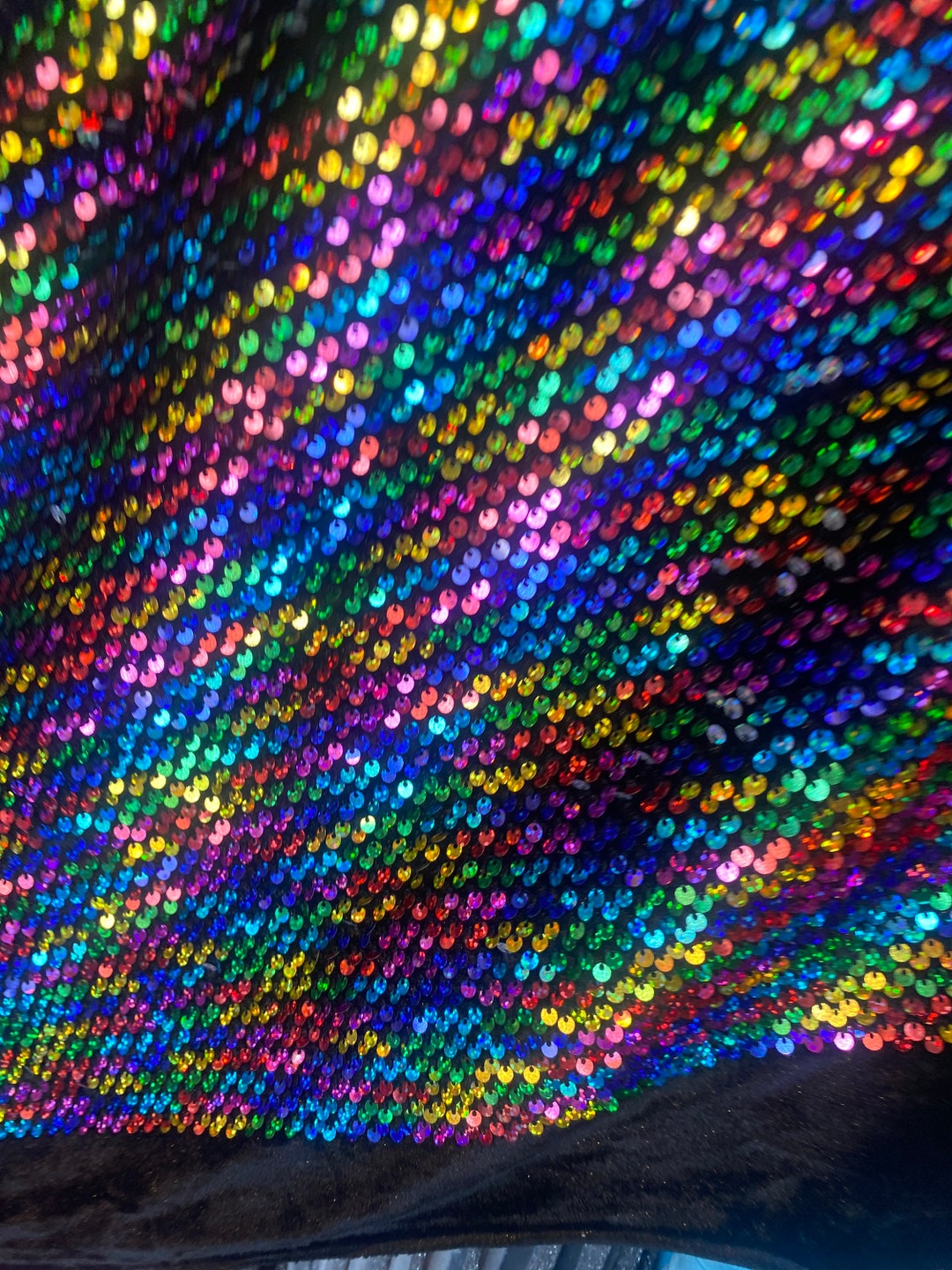Multicolor Velvet Sequin Stretch for All 4 Sides Sold by the Yard - Etsy