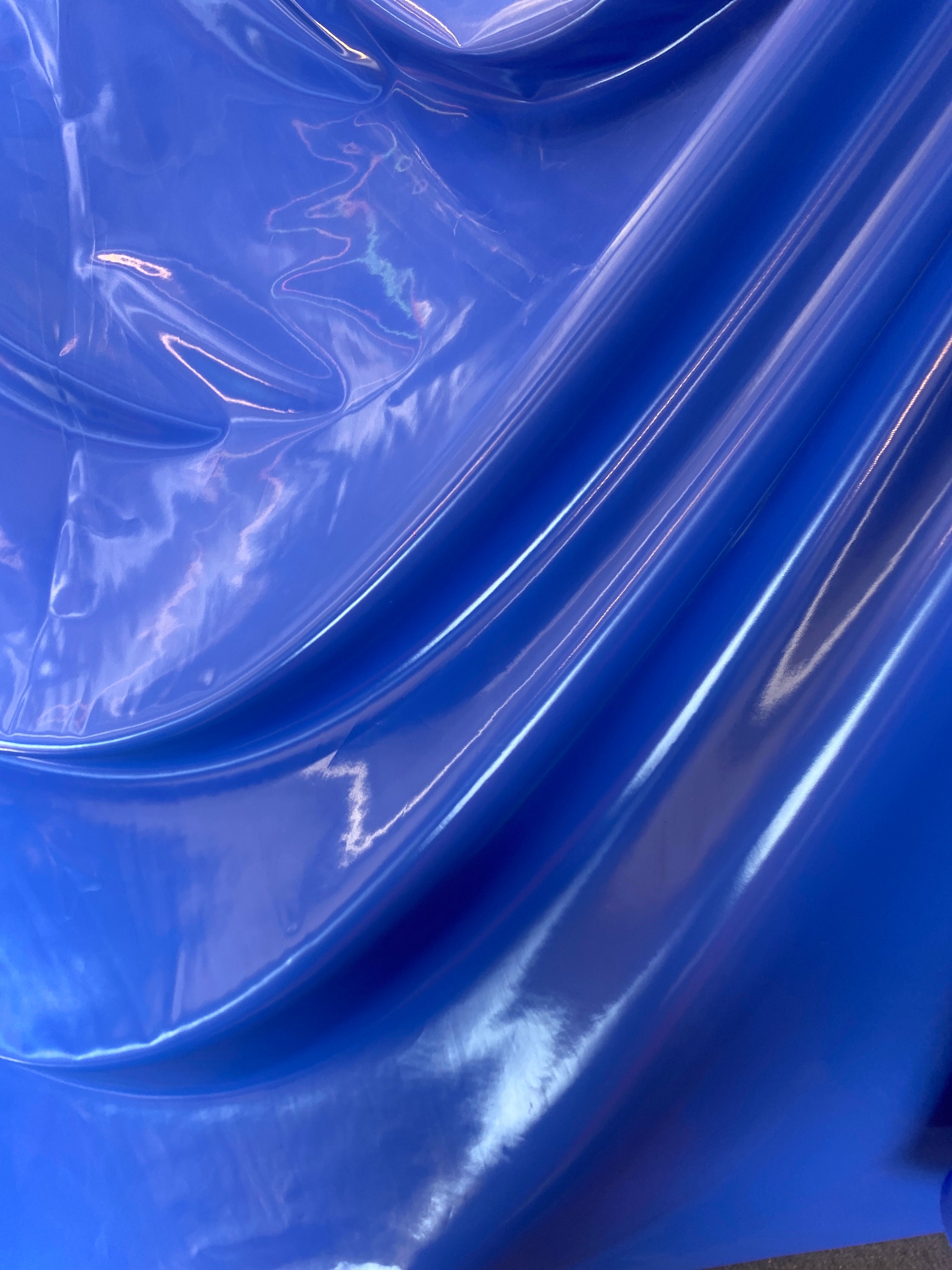 Shiny 4 Way Stretch R Blue Latex With Thick Spandex Fabric Sold by the ...