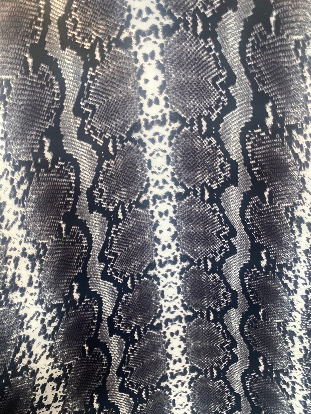 Snake Print 2 Way Stretch Black/ White Snake Reptile Exotic Animal ...