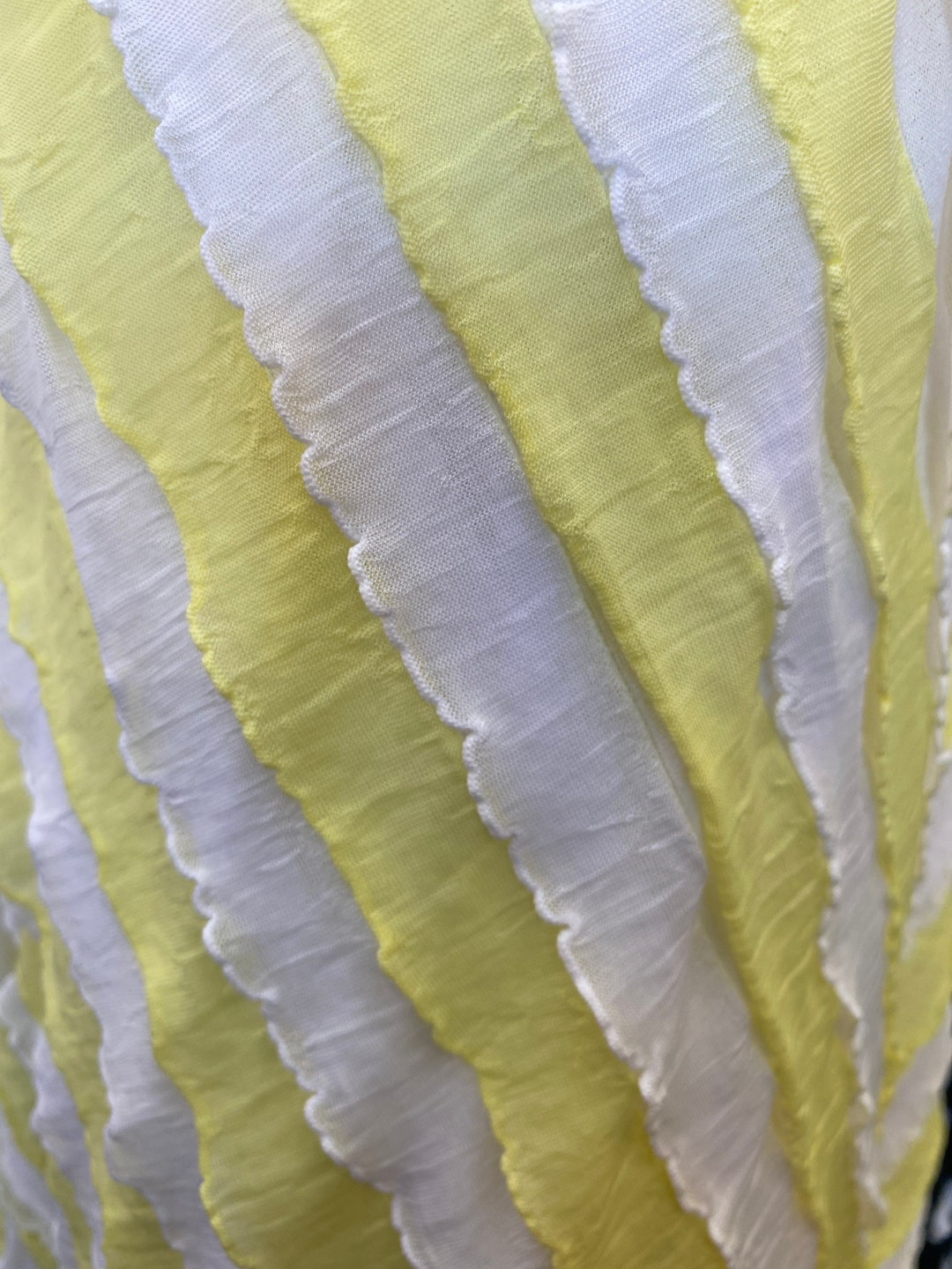 Ruffle Ruffles Re White With Yellow 4 Way Stretch Sold by the Yard - Etsy