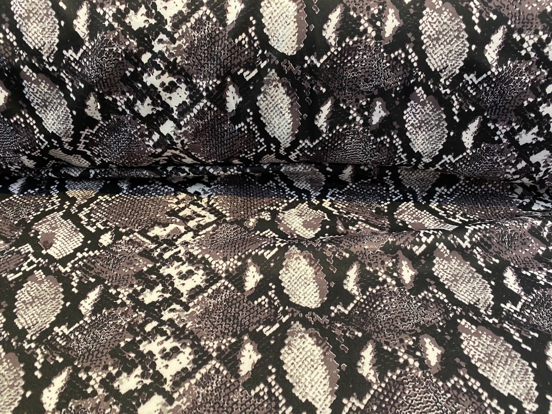 Snake Print 2 Way Stretch Black White Snake Reptile Exotic Animal Print ...