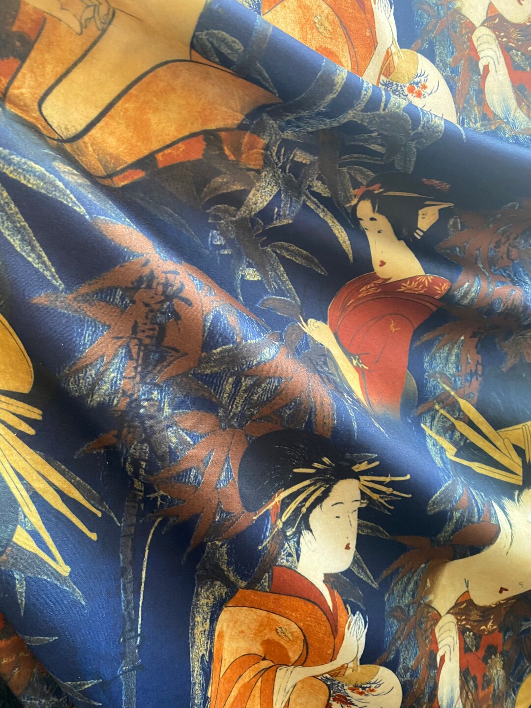 Chinese Blue Print 4 Way Stretch Spandex Fabric Sold by the Yard - Etsy