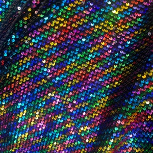 Multicolor Velvet Sequin Stretch for All 4 Sides Sold by the Yard - Etsy