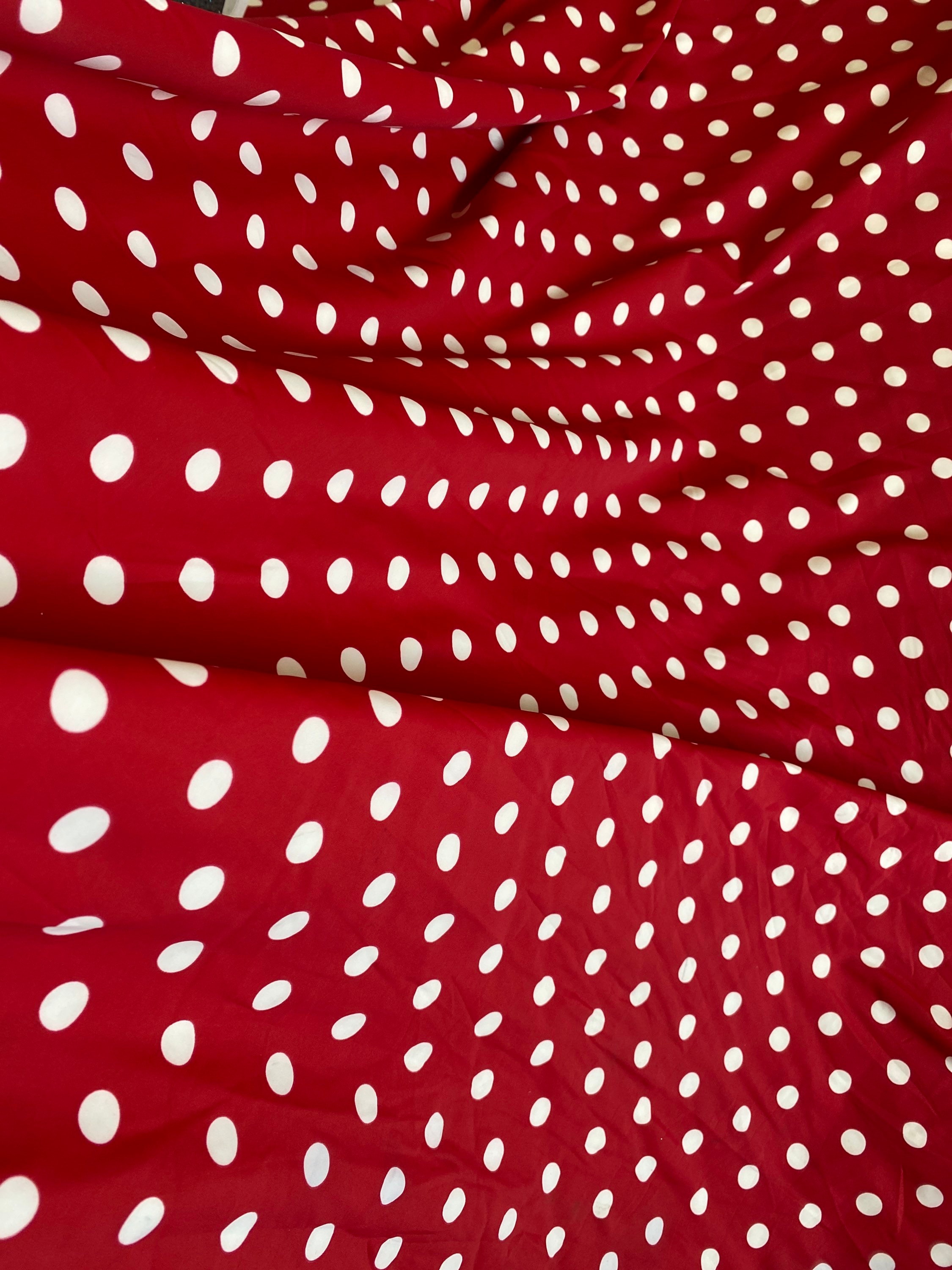 Red and White Polka Dot Fabric Stretches for 4 Both Are Sold - Etsy