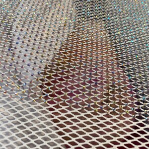 White Fish Net With Rhinestones Iredecen Stretches for All 4 Sides Sold ...