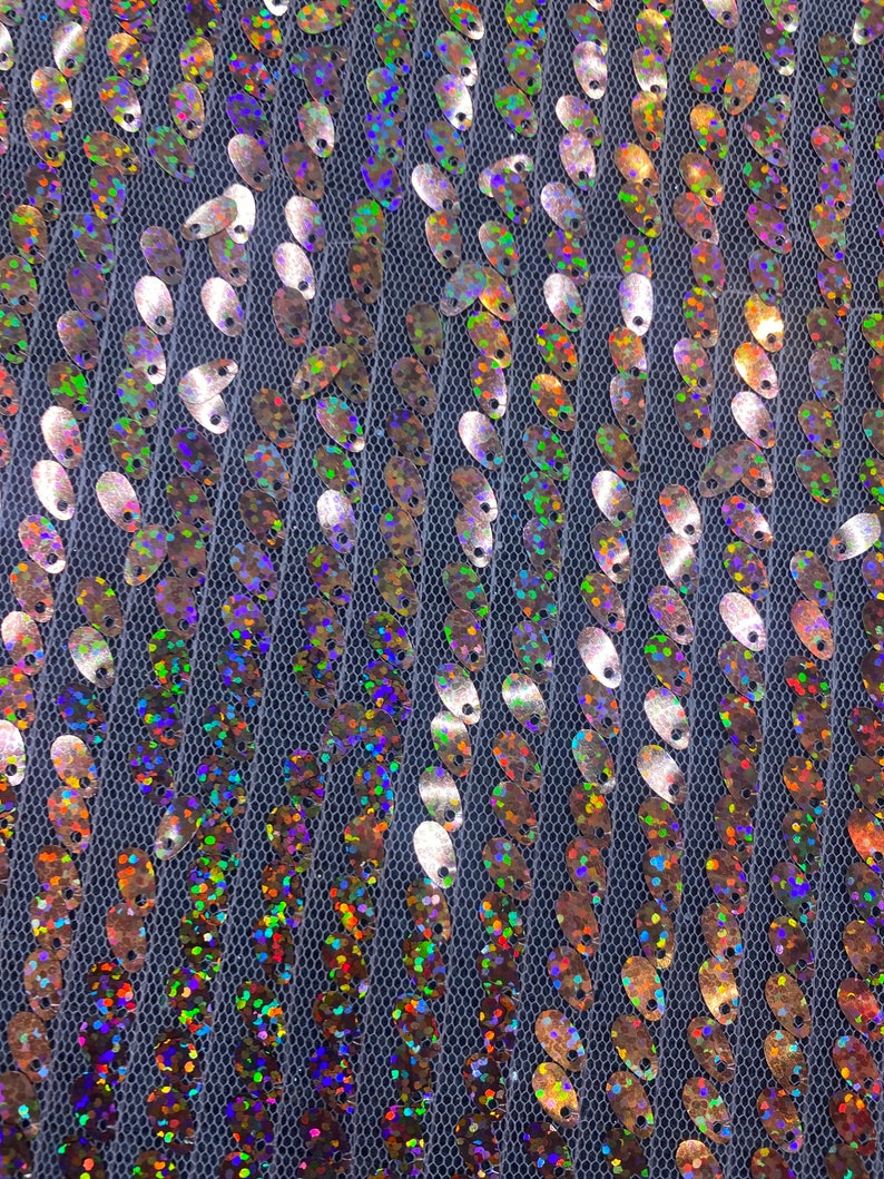 Sequins Gold Rosa 2 Way Stretch Mesh Iredesen Mesh Fabric Sold by the ...