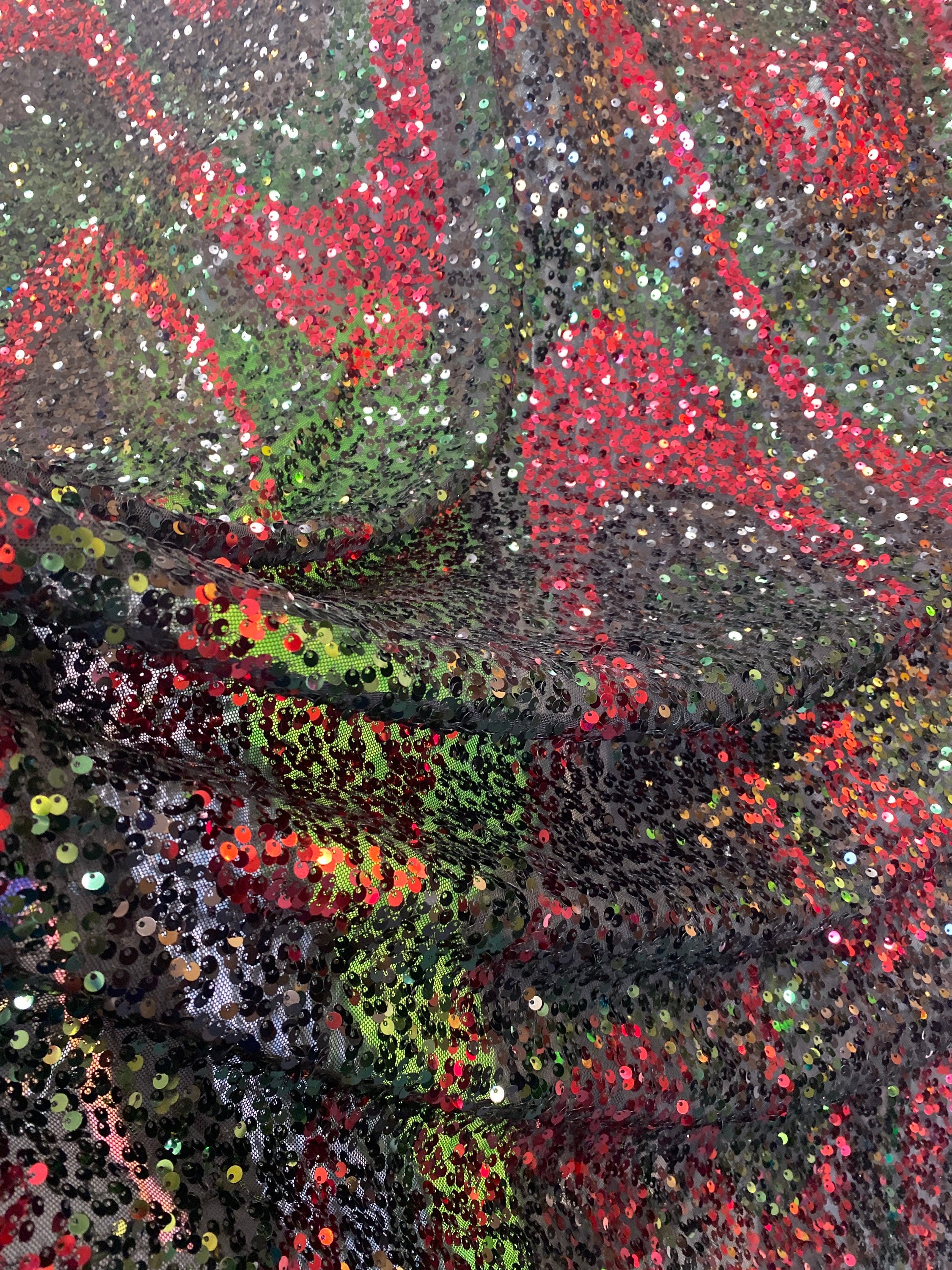 Hanging Sequin With Wave Design Estresh Mesh on All 4 Sides - Etsy