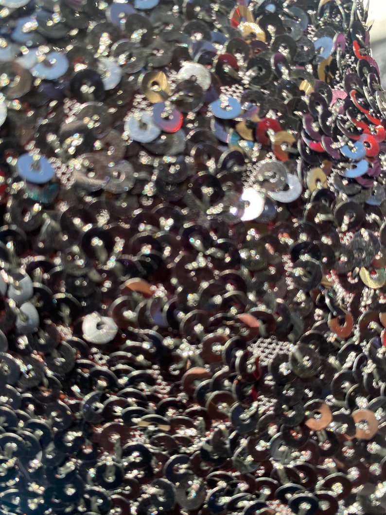 Round Sequins Black 4 Way Stretch Power Mesh Fabric Sold by the Yard - Etsy