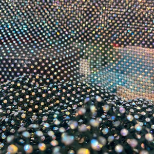 Green Fish Net With Rhinestones Iredecen Stretches for All 4 Sides Sold ...