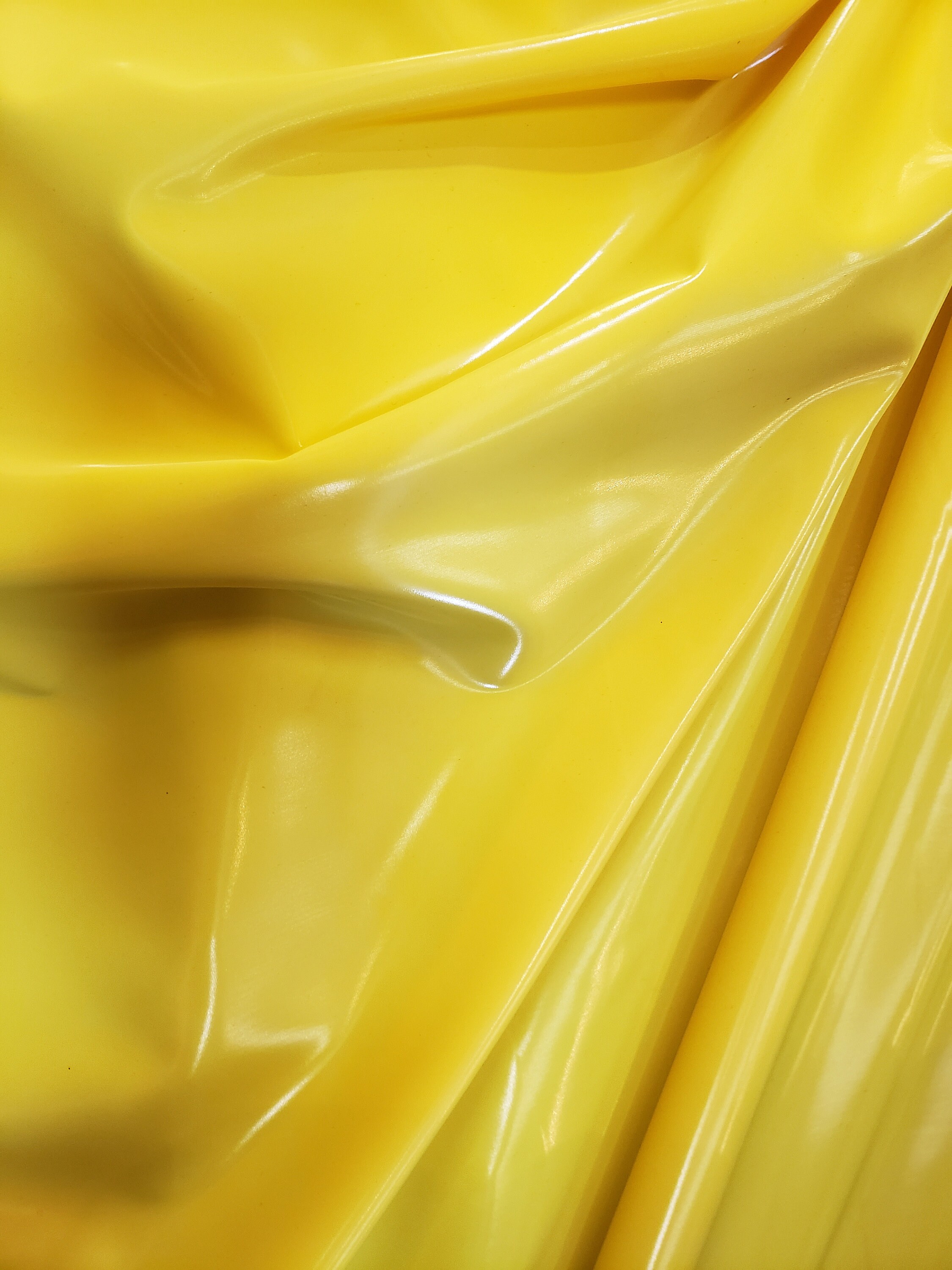 Shiny 4 Way Stretch Yellow Latex With Thick Spandex Fabric Sold by the ...