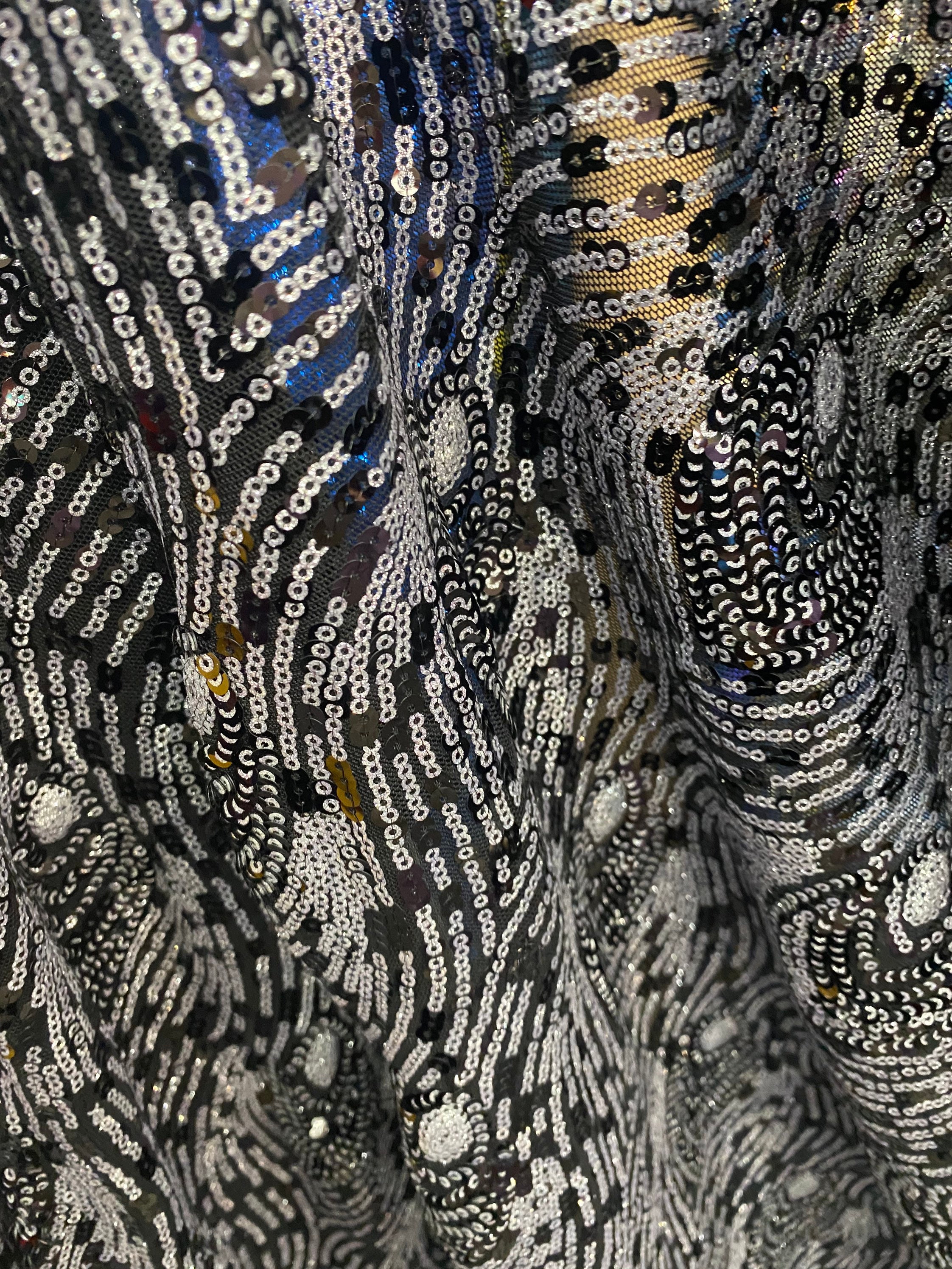 Silver Matt Turkey Feather Design Designs Stretch Sequins 4 - Etsy