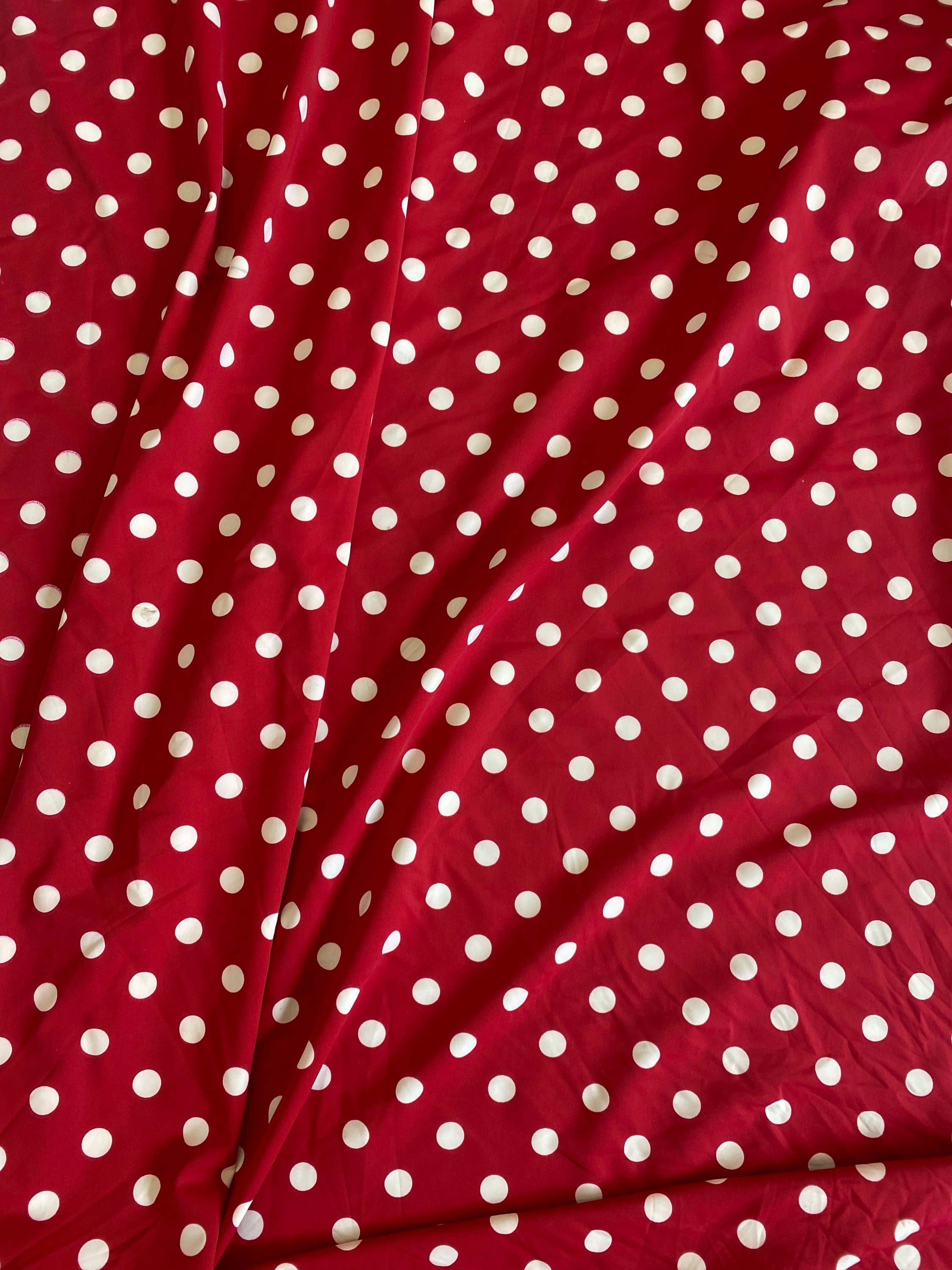 Red and White Polka Dot Fabric Stretches for 4 Both Are Sold - Etsy