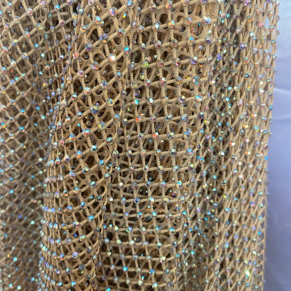 Rhinestone Fishnet Fabric - Etsy