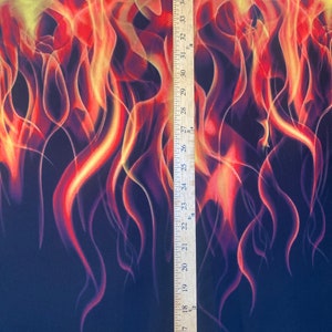 Black Fire Flame Design Spandex Stretches to All 4 Sides Sold by the ...