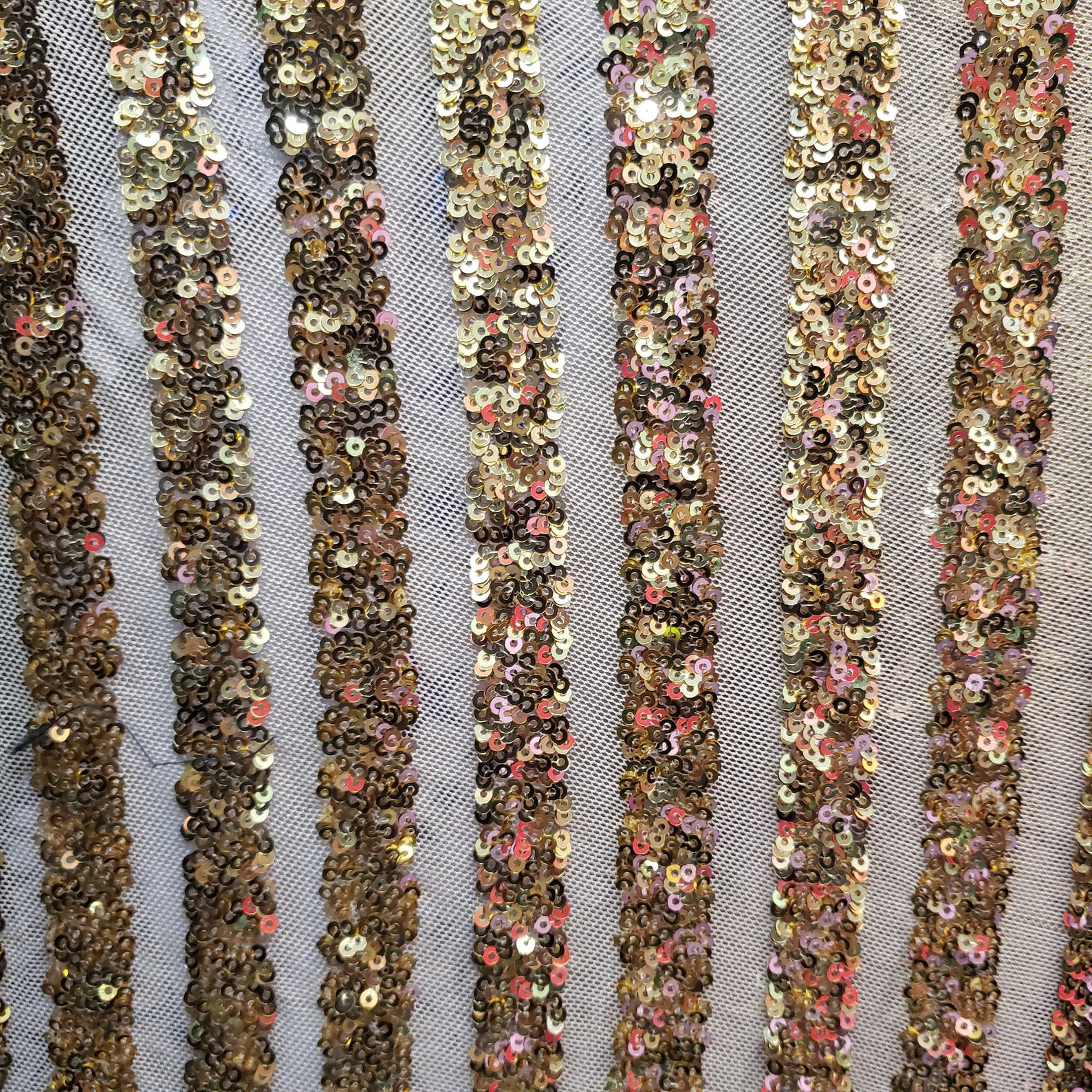Sequin Stripes Detail on Mesh 4 Way Stretch Fabrics Sold by - Etsy