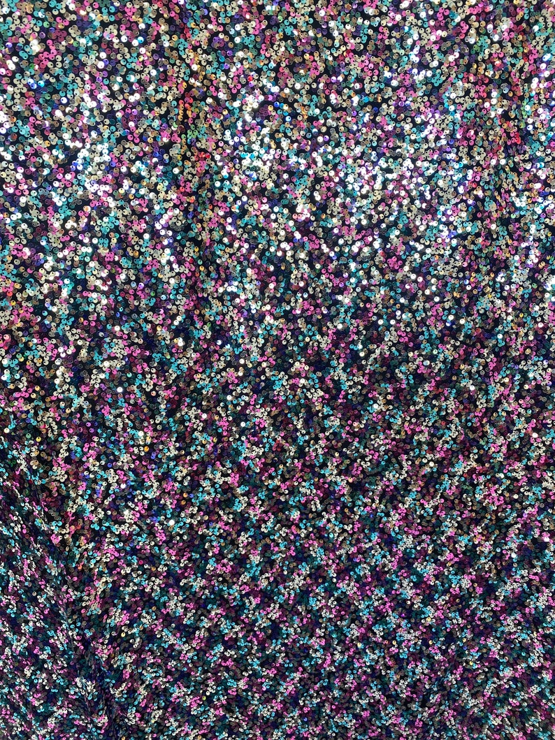 Multi-color 4 Way Stretch Mesh Black Wave Designs Sequins - Etsy