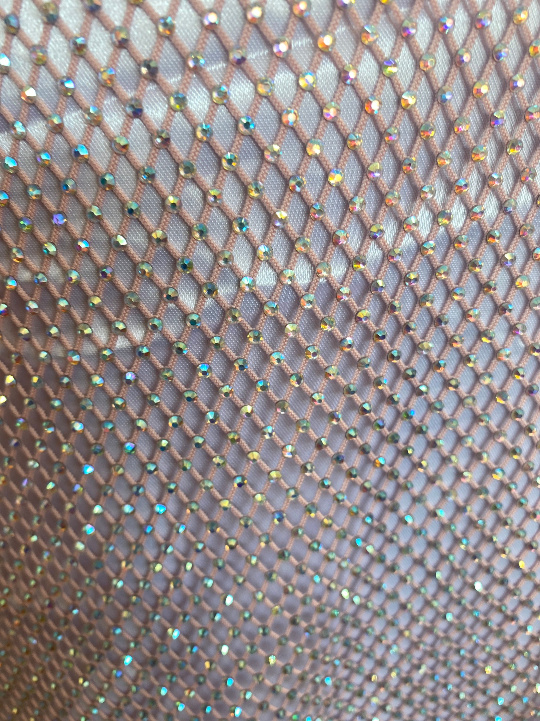 Pink Fish Net With Rhinestones Iredecen Stretches for All 4 Sides Sold ...
