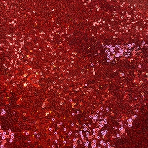 Elegant Iridiscente Red Sequin Red Spandex Stretch for All 4 Sides is ...