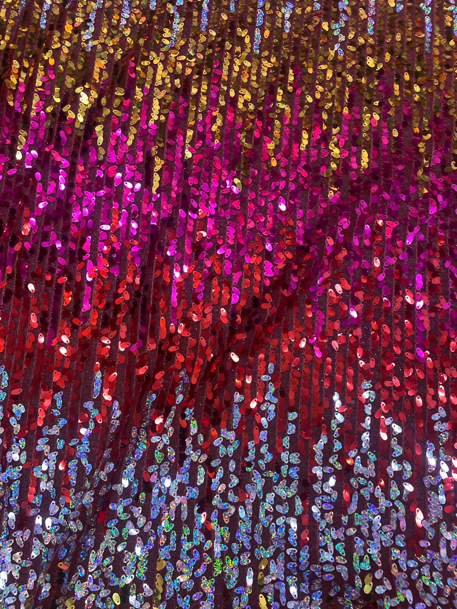 Multi-color Rainbow 2 Way Stretch Wave Designs Sequins Fabric - Etsy