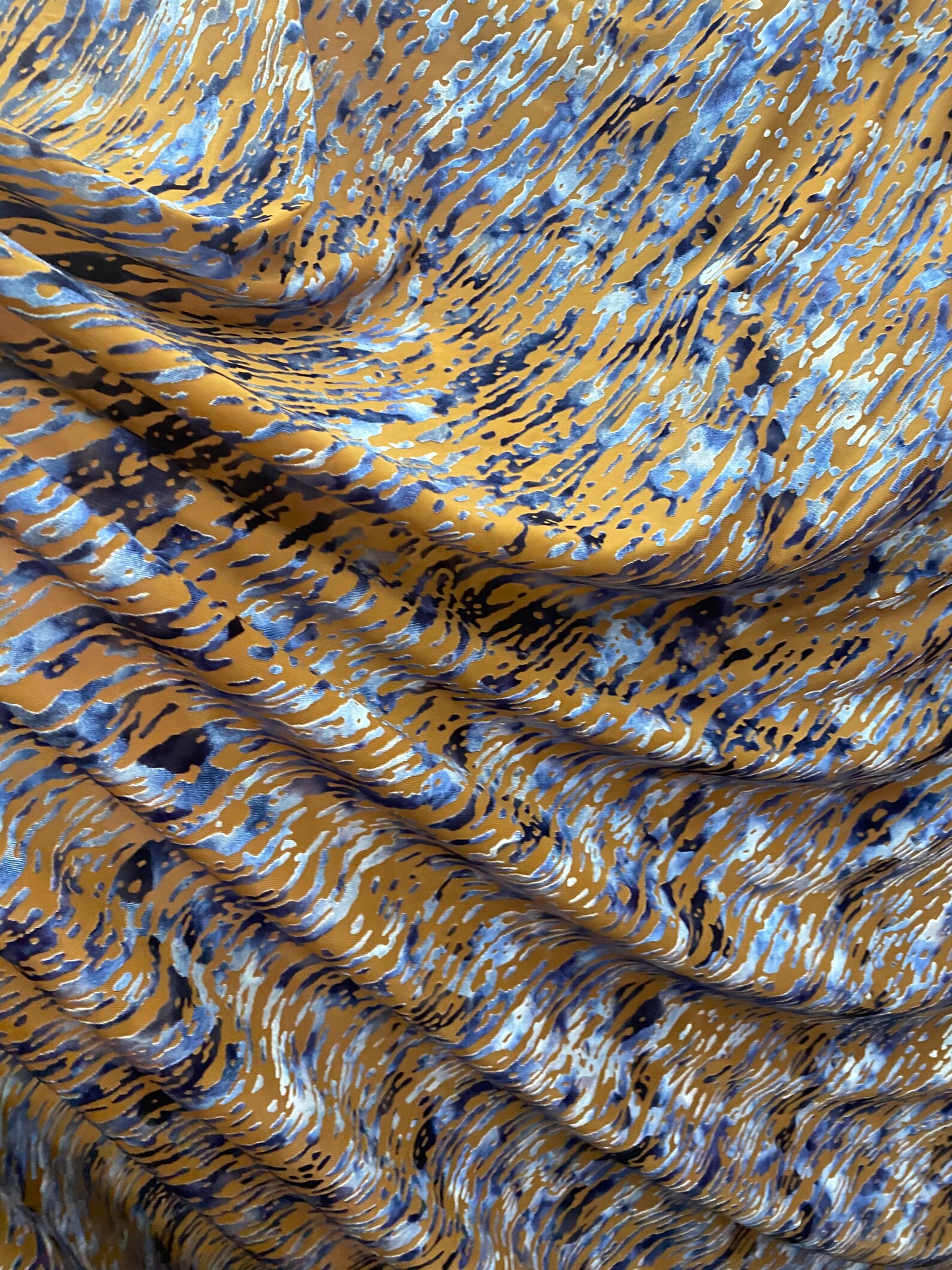 Blue Burnout Velvet Fabric 4 Way Stretch Fabrics Sold by the - Etsy