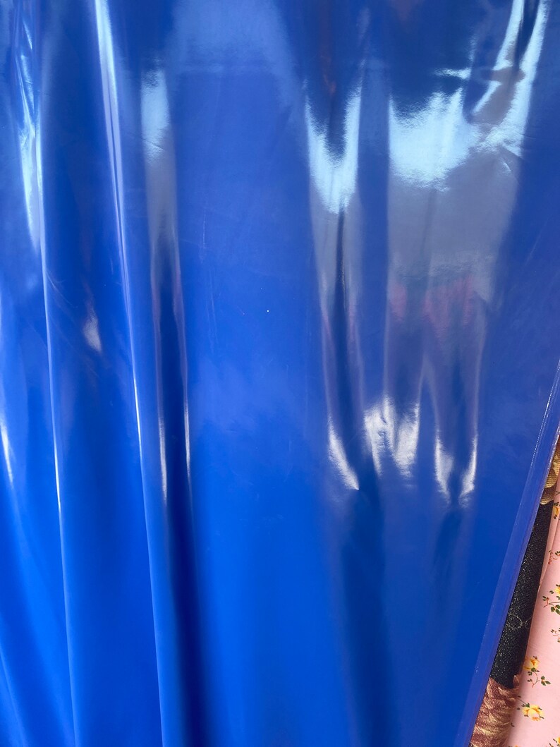 Shiny 4 Way Stretch R Blue Latex With Thick Spandex Fabric Sold by the ...