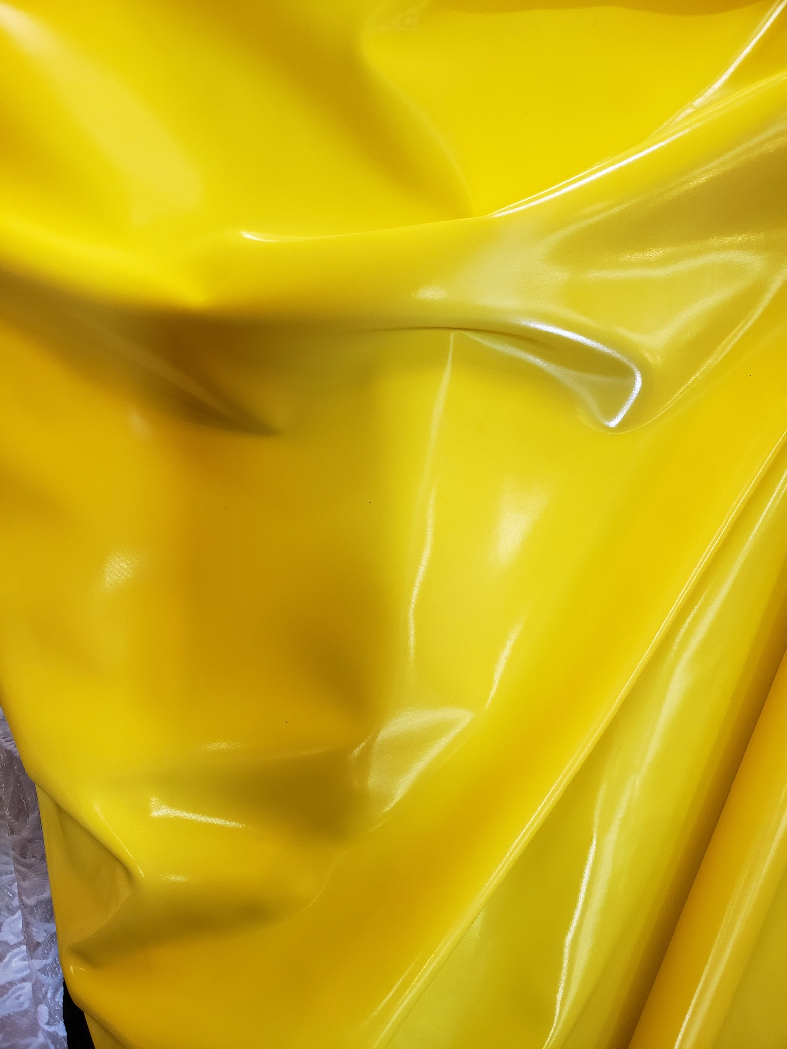 Shiny 4 Way Stretch Yellow Latex With Thick Spandex Fabric - Etsy