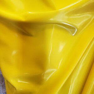 Shiny 4 Way Stretch Yellow Latex With Thick Spandex Fabric Sold by the ...