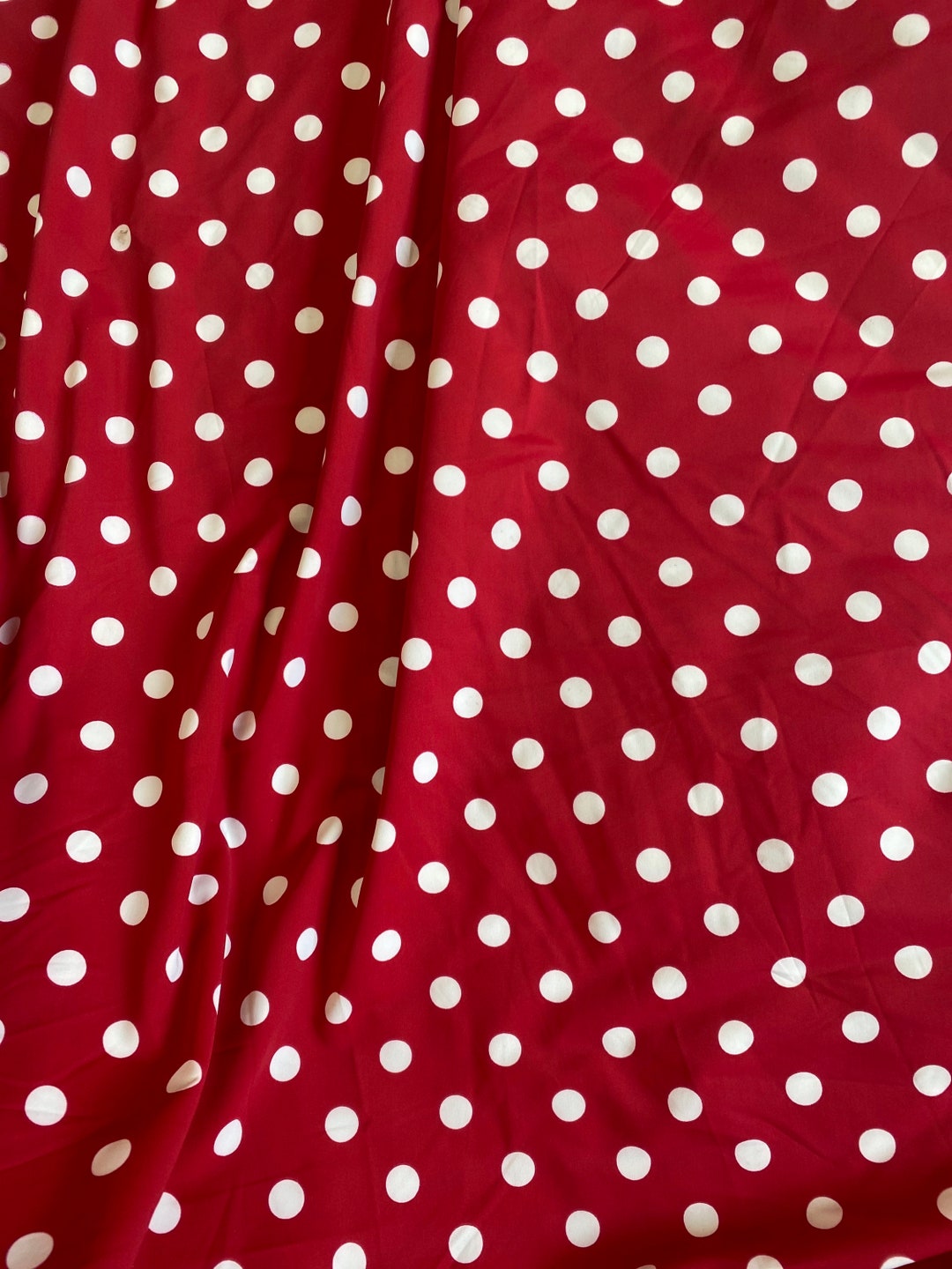 Red and White Polka Dot Fabric Stretches for 4, Both Are Sold by the Yard - Etsy