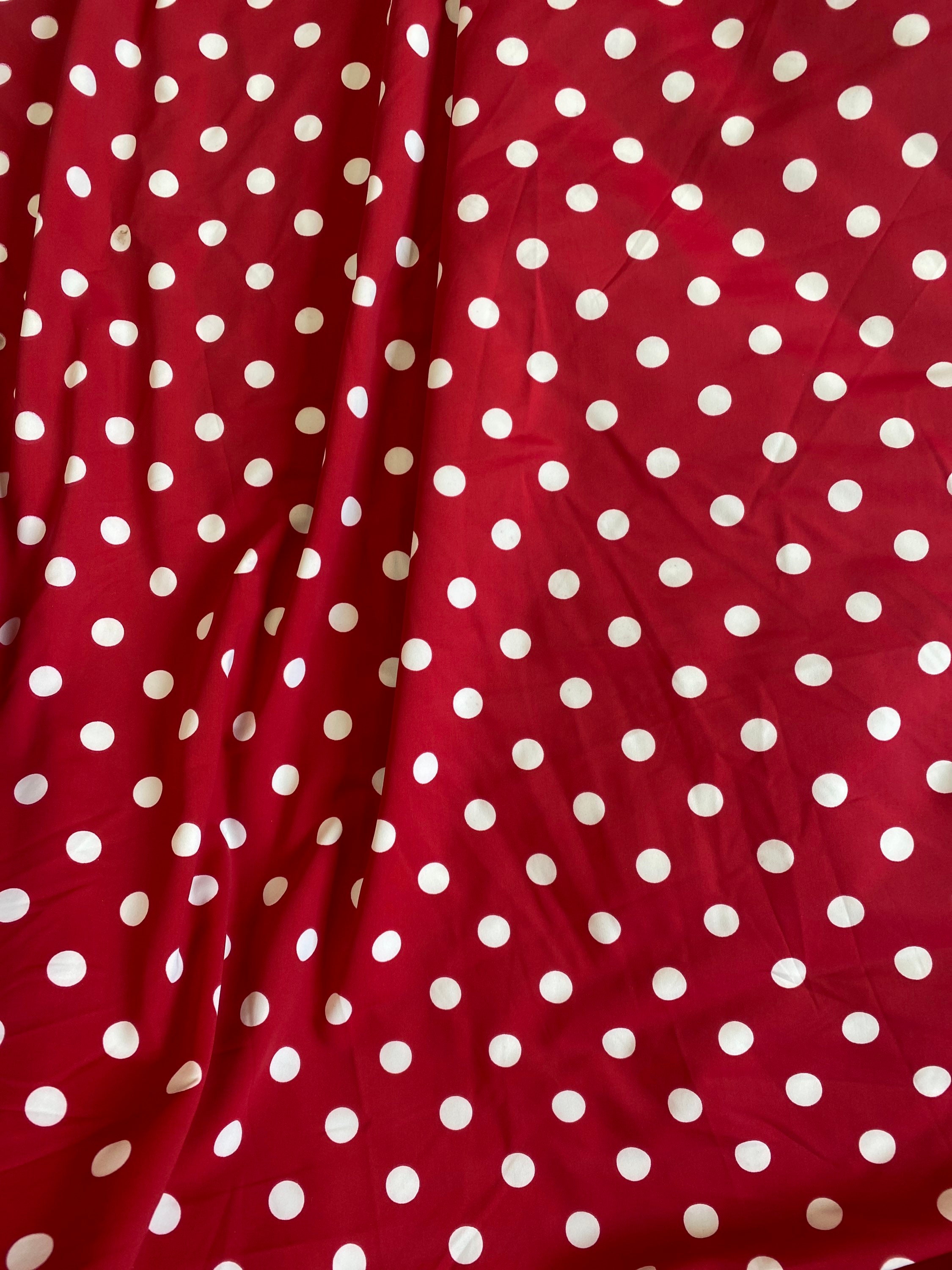 Red and White Polka Dot Fabric Stretches for 4 Both Are Sold - Etsy