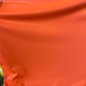 Shiny 4 Way Stretch Neon Orange Latex With Thick Spandex Fabric Sold by ...