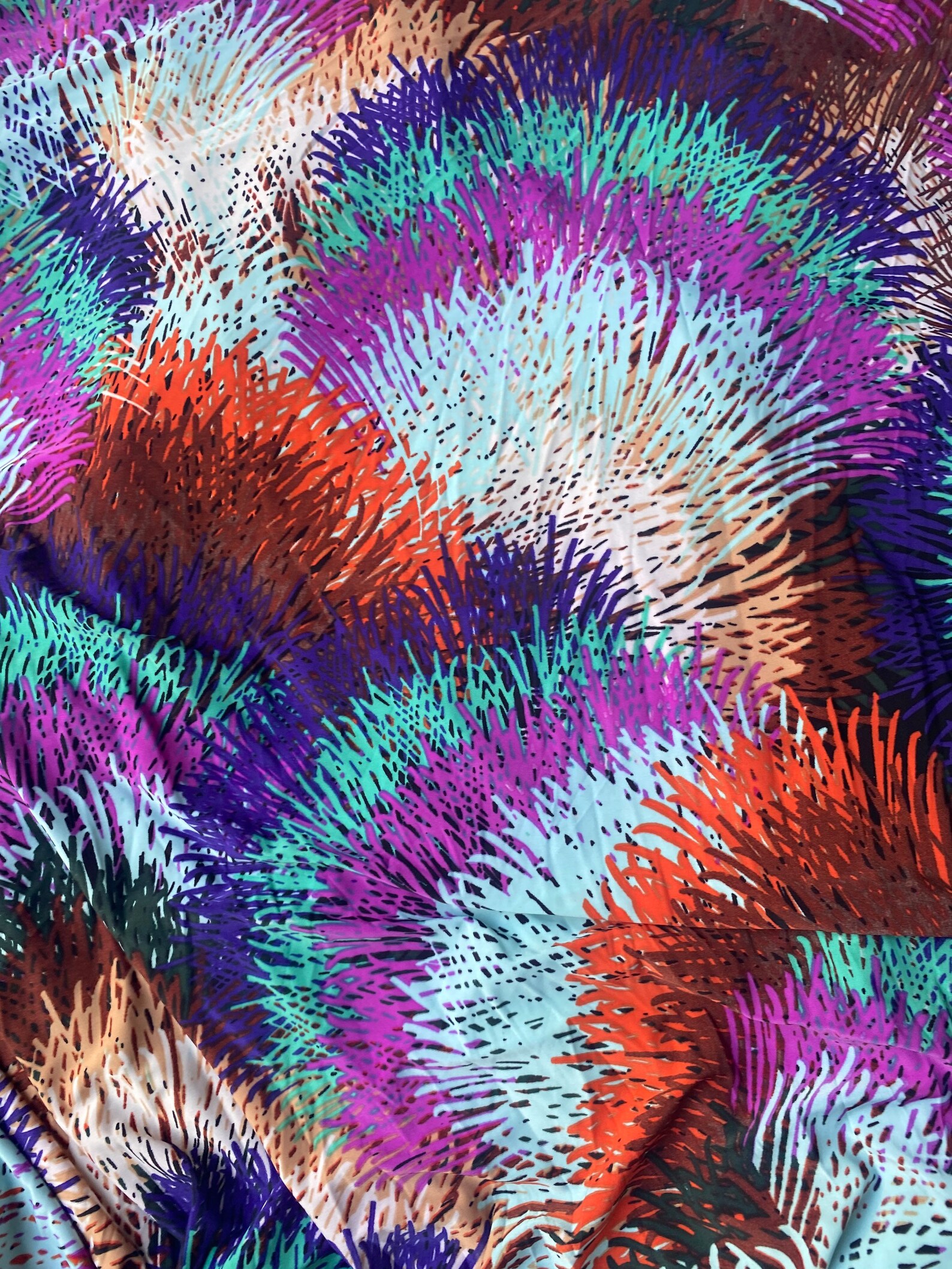 Multi-color Fan Design Stretches for 2 Sides and Sold by the Yard - Etsy