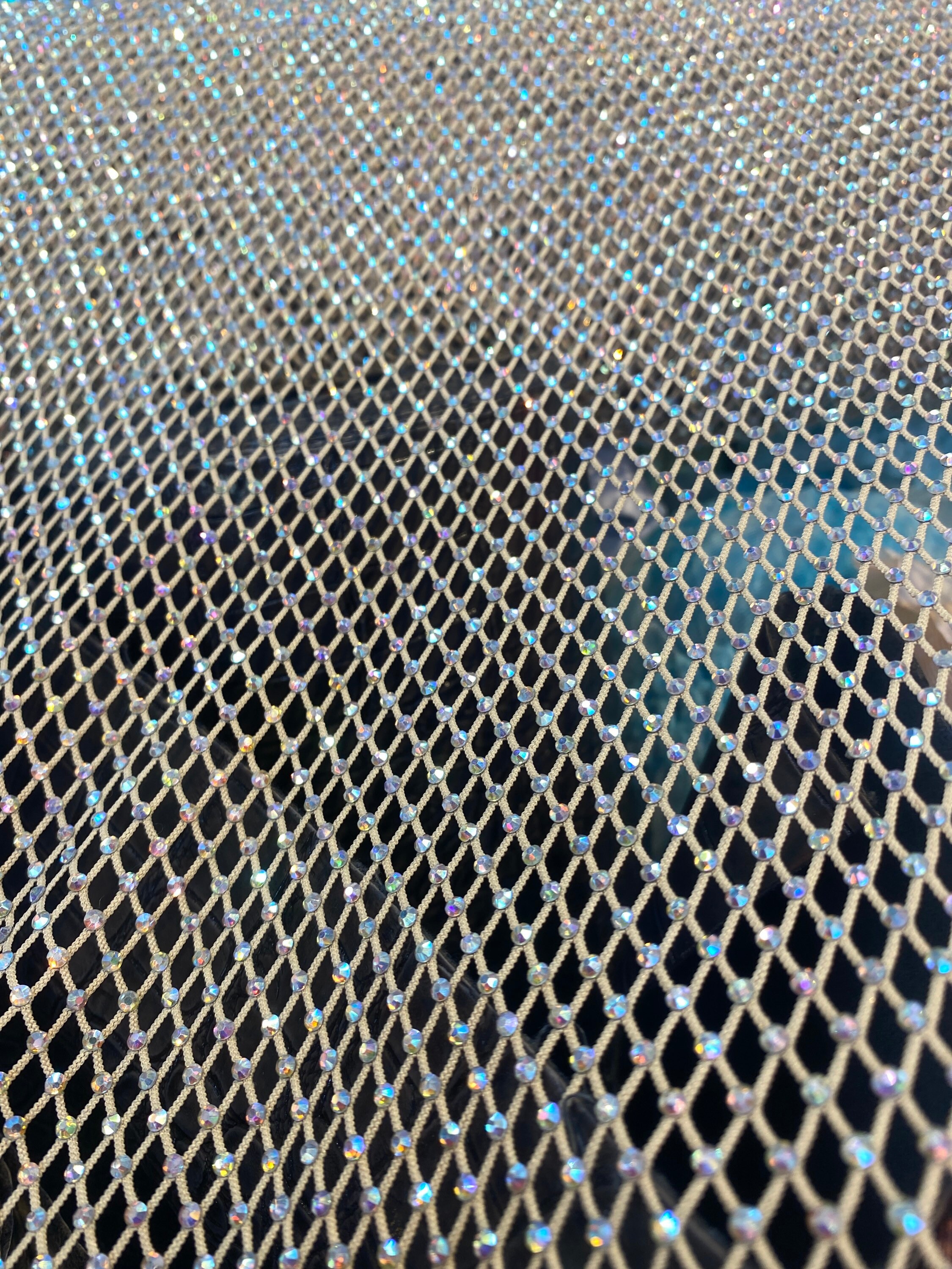 Tan Fish Net With Rhinestones Iredecen Stretches for All 4 Sides Sold ...