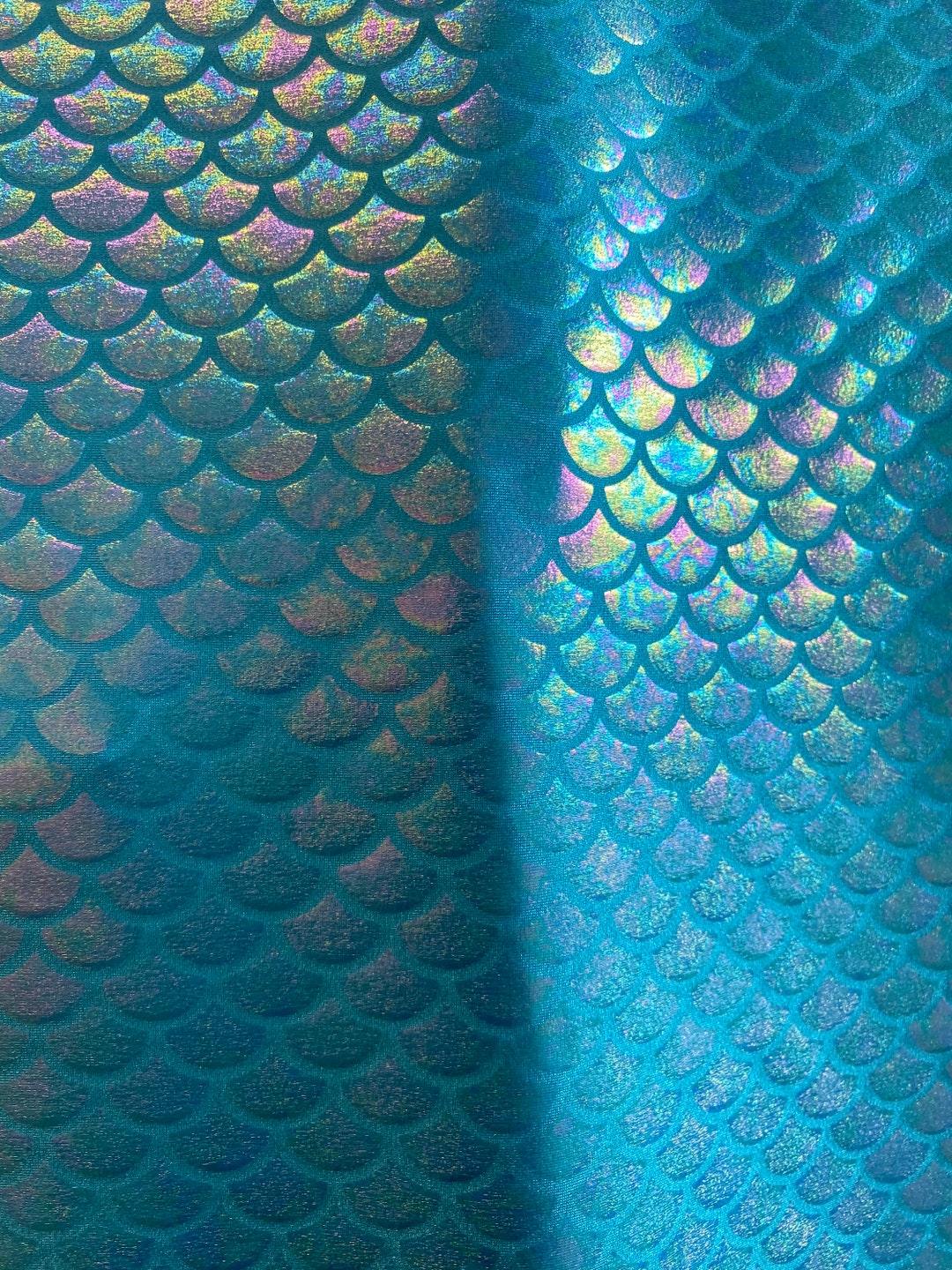 Mermaid Blue Neon 4 Way Stretch Spandex Hologram Fabrics Sold by the ...