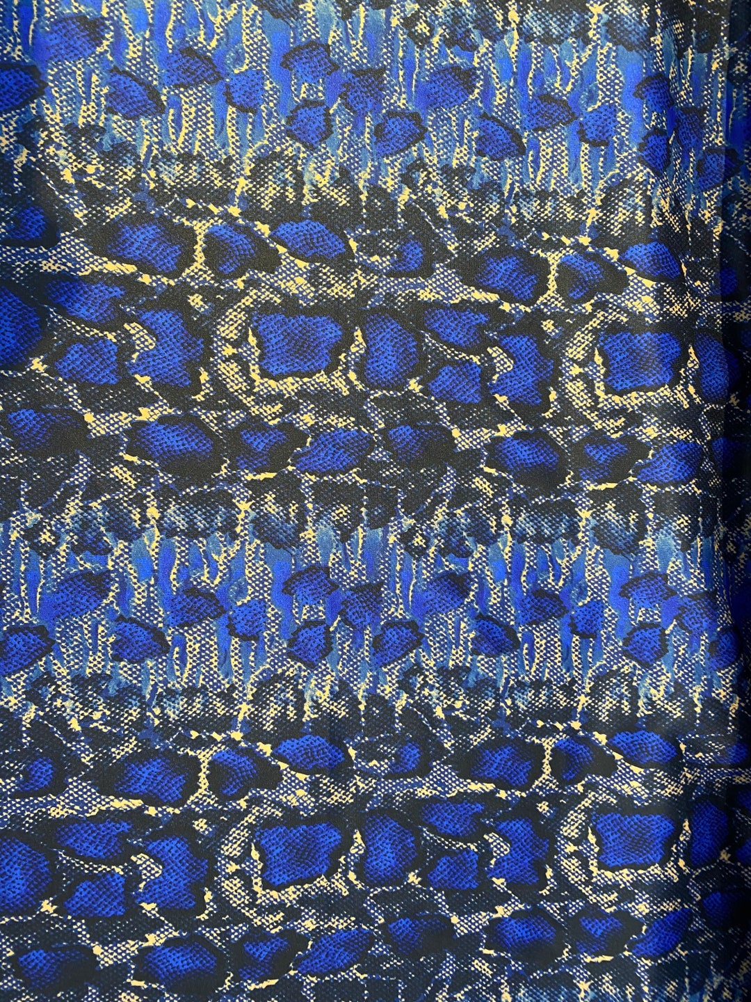 Sided Print 2 Way Stretch R Blue/grey Snake Reptile Exotic Animal Print ...