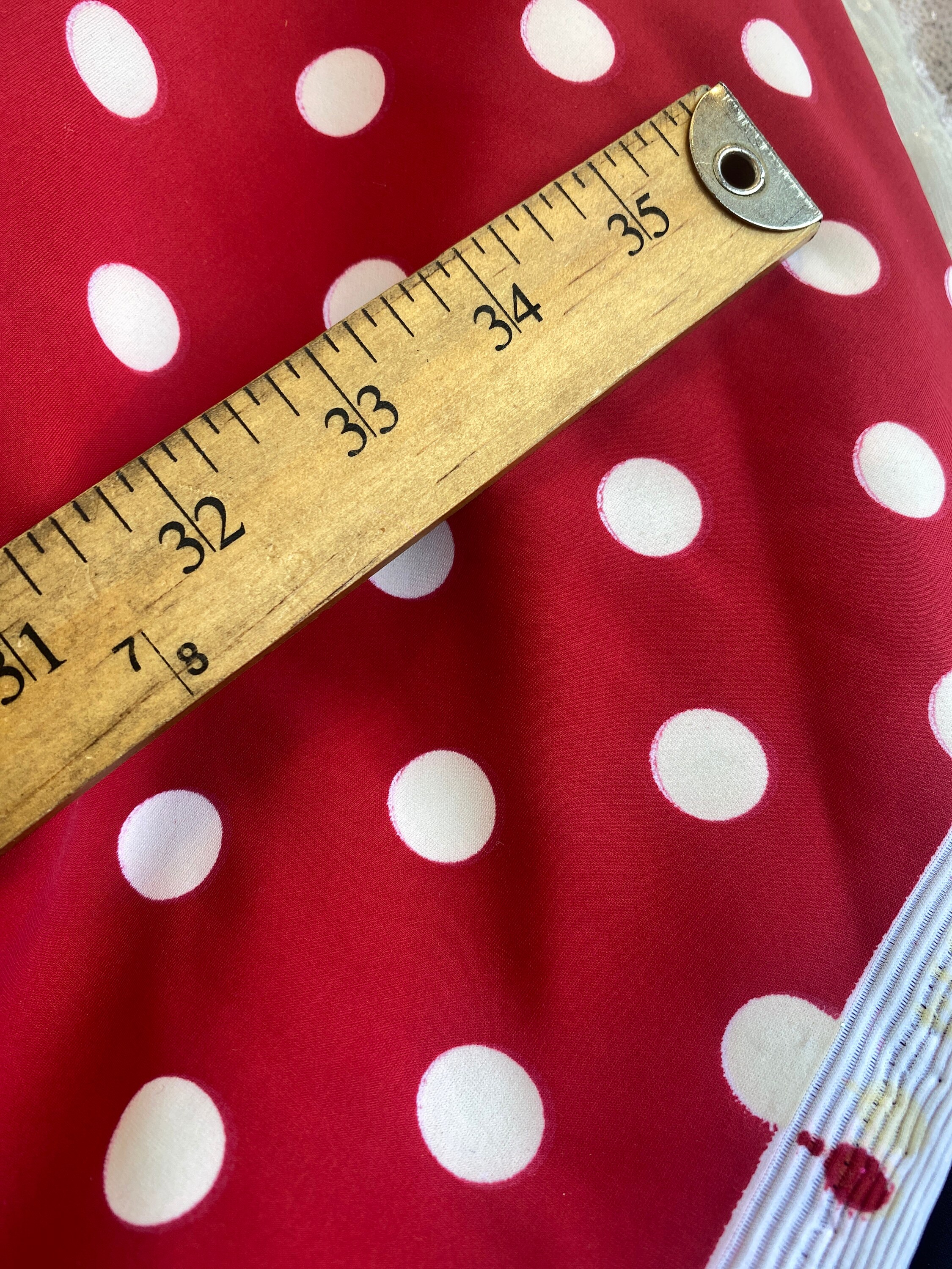 Red and White Polka Dot Fabric Stretches for 4 Both Are Sold - Etsy