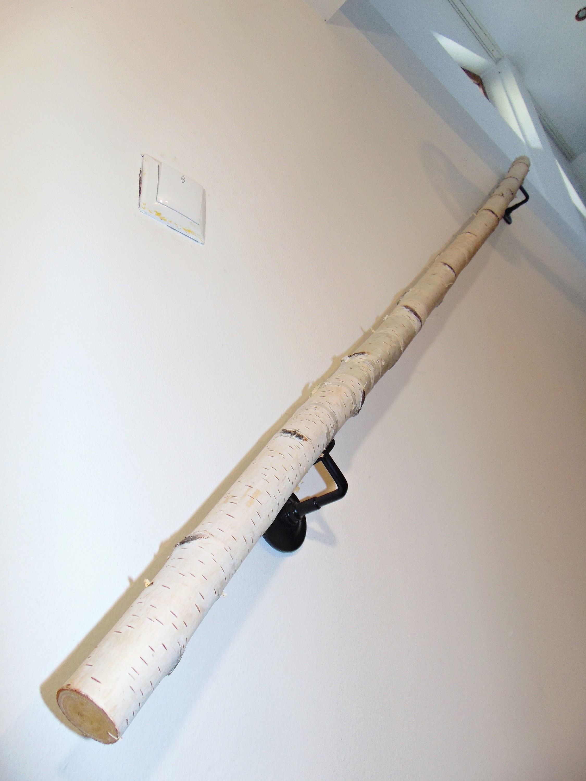 Kit Staircase Handrail,birch Log Handrail,wall Mounted Hand Rail ...