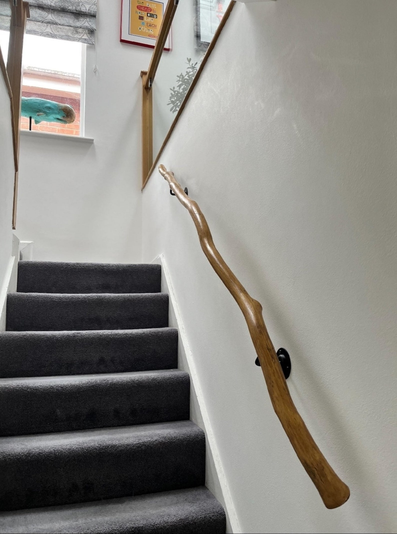 Natural Branches Handrails, Hanging Branches on the Wall, Stair ...