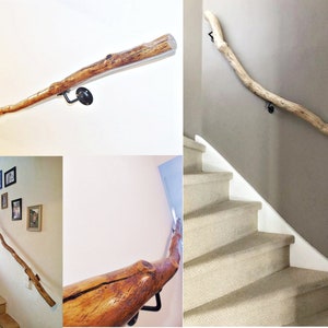 Natural Branches Handrails, Hanging Branches on the Wall, Stair ...
