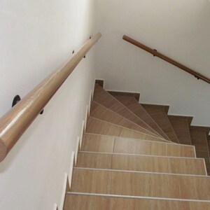 Kit Staircase Round Pin Wood Handrail Wall Mounted! - Etsy