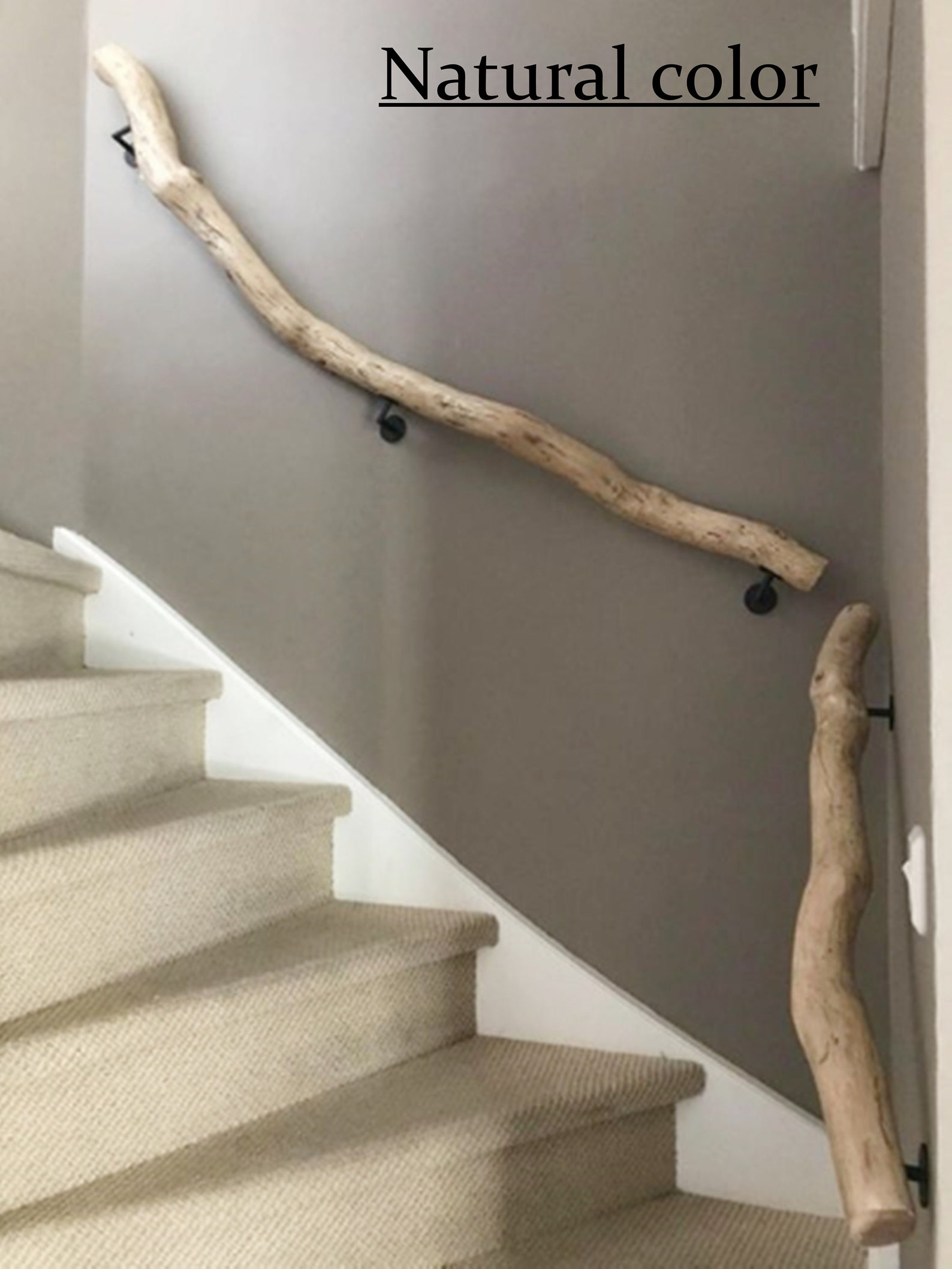 Natural Branches Handrails, Hanging Branches on the Wall, Stair ...