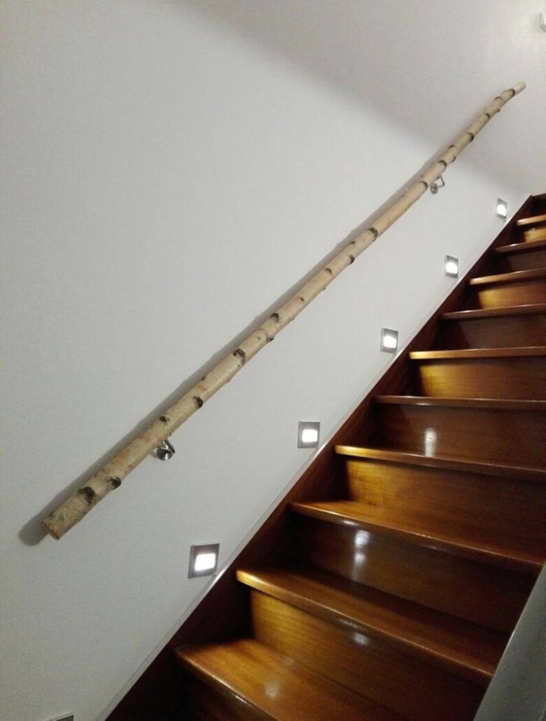 Kit Staircase Handrail,birch Log Handrail,wall Mounted Hand Rail ...
