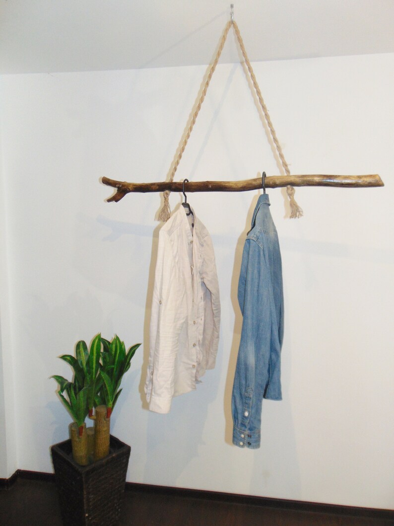Hanging Driftwood Branch Clothing Rack - Etsy