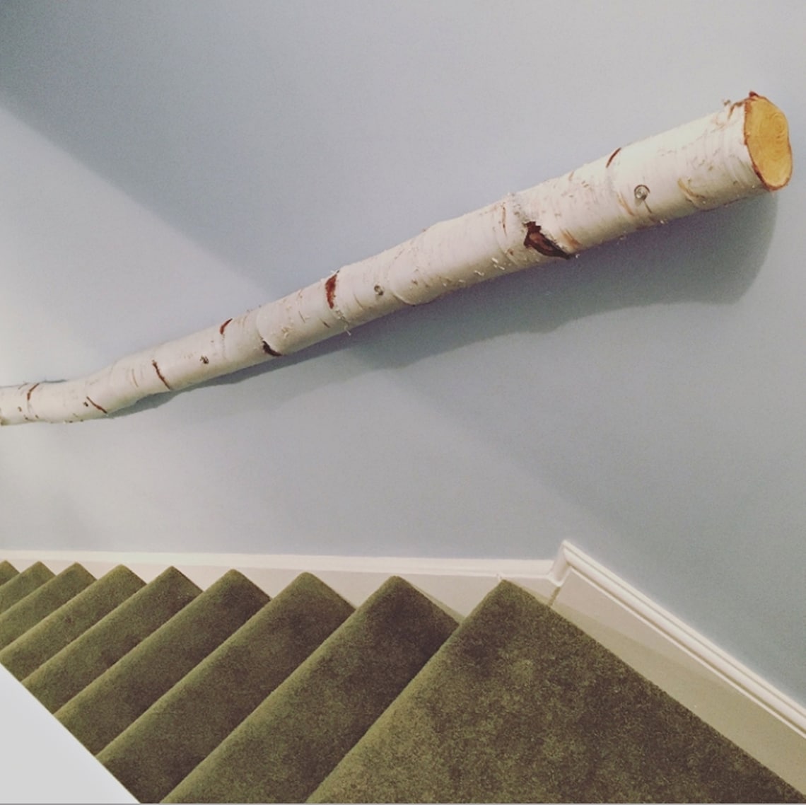 Kit Staircase Handrail,birch Log Handrail,wall Mounted Hand Rail ...